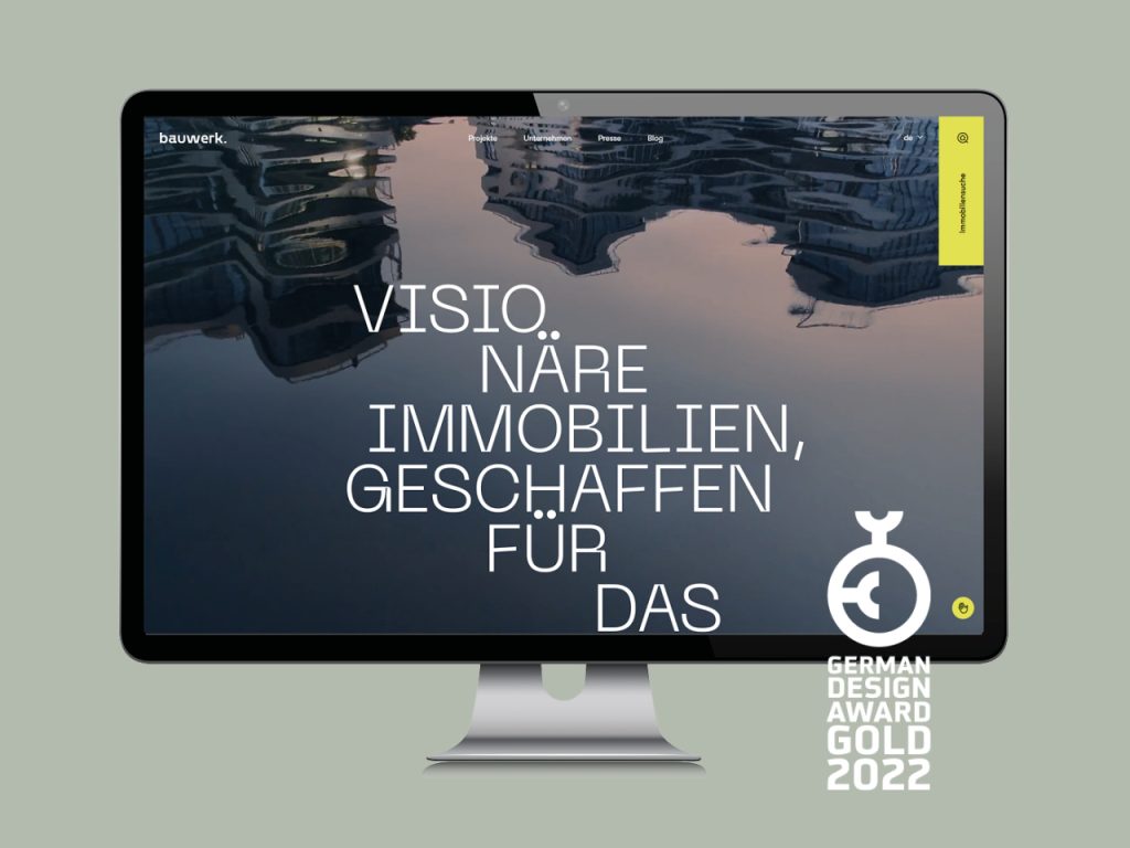 German Design Award 2022 geht an neue Website von Bauwerk - Konii